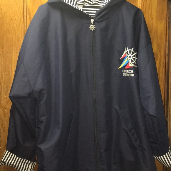 No Label | Jackets & Coats | Womens Navy Blue Hoodie Rain Jacket With ...